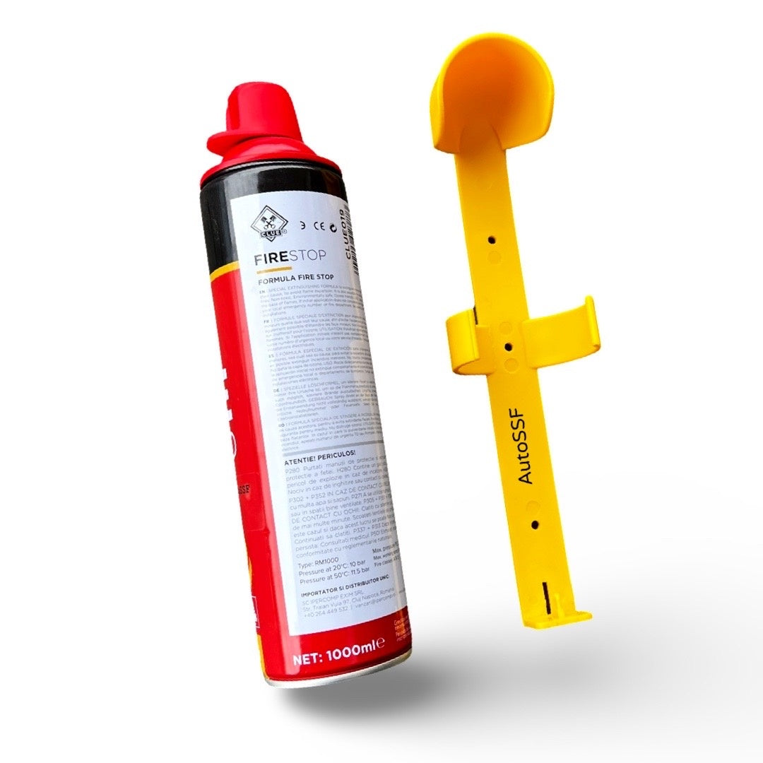 KIT DE SIGURANTA cu stingator stingator tip spray 1000 ml ,trusa medic ...